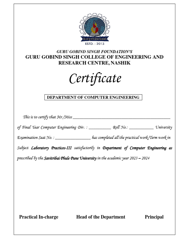 LP-III Index & Certificate | PDF
