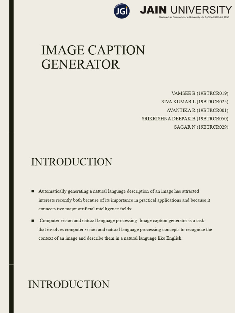 Image Caption Generator PCL | PDF