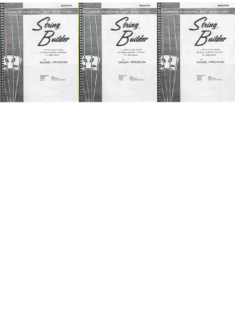 Samuel Applebaum Belwin Course For Strings String Builder Violin Book 01 | PDF