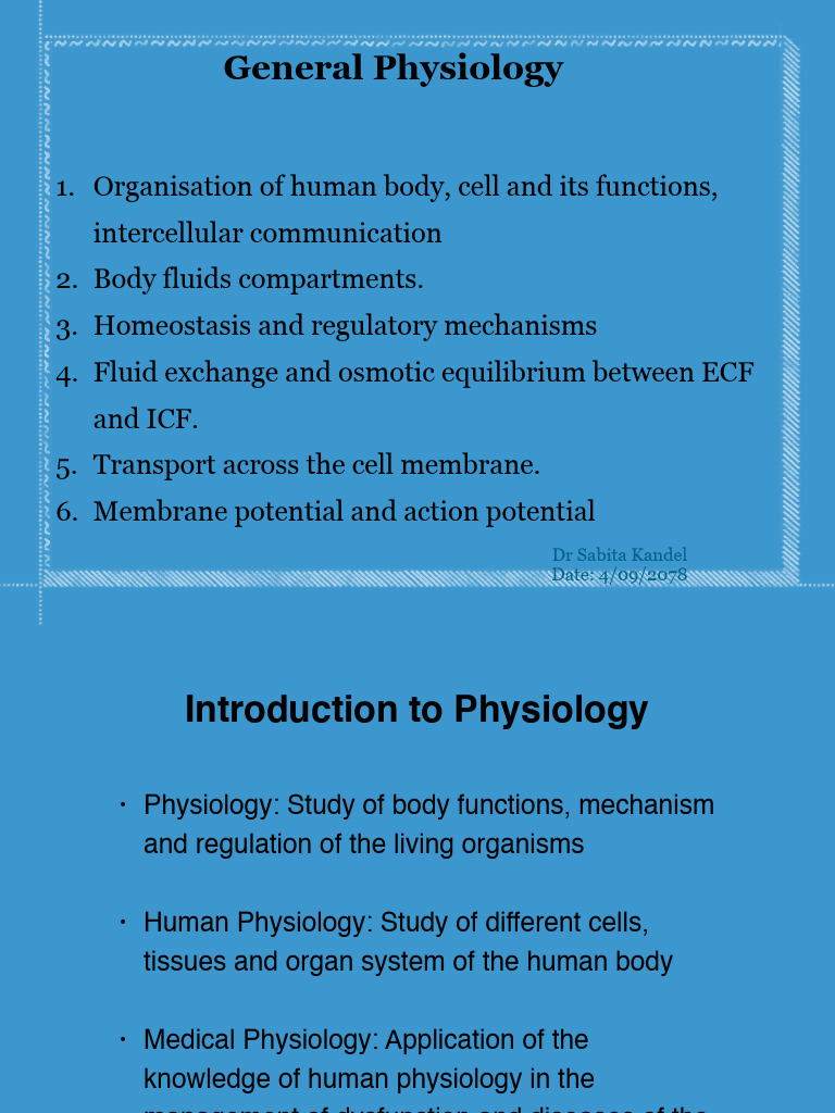 Homeostasis in Human Physiology | PDF | Action Potential | Cell Membrane