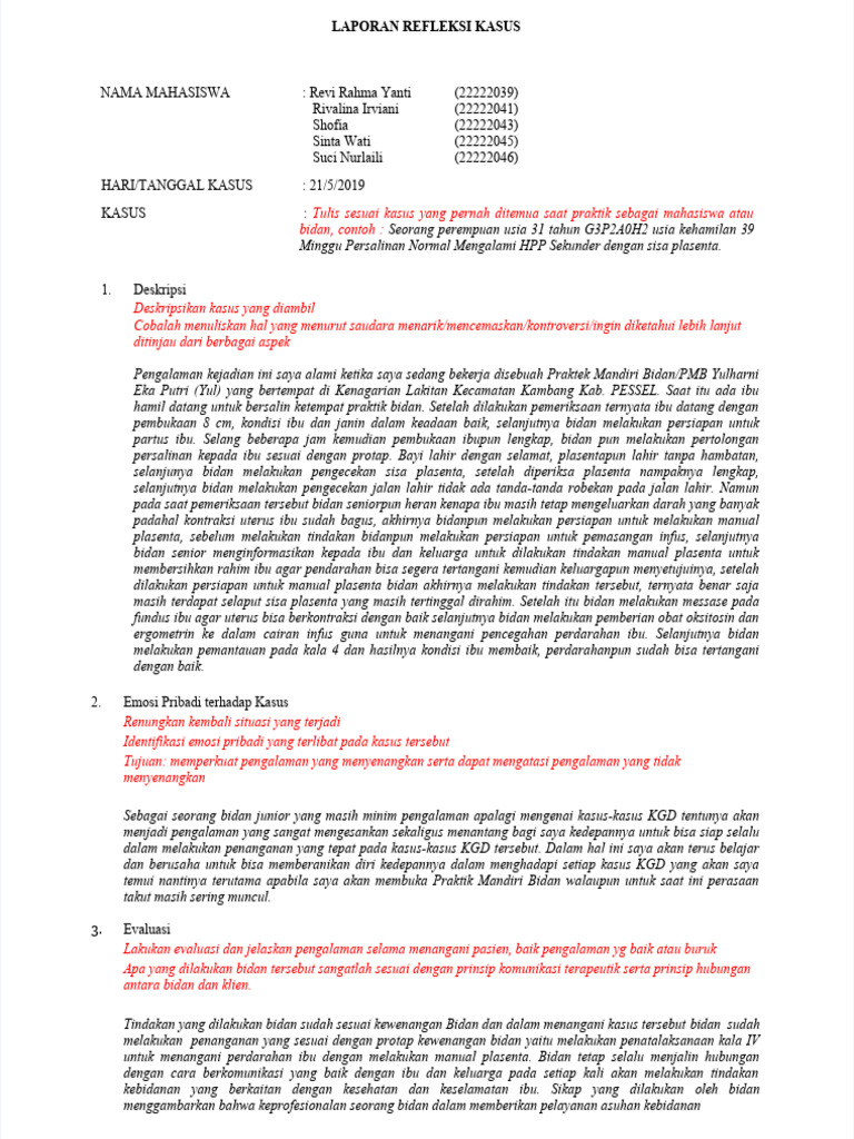 Laporan Refleksi Kasus | PDF | Kesehatan Holistik