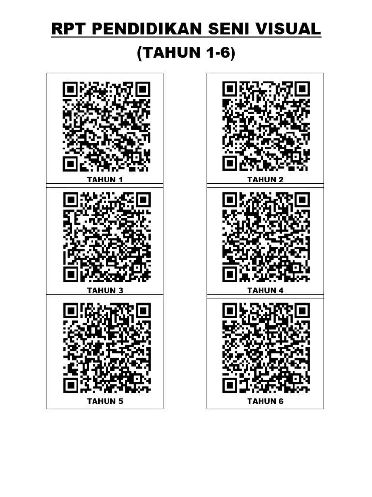 QR Code RPT PSV T1-T6 | PDF