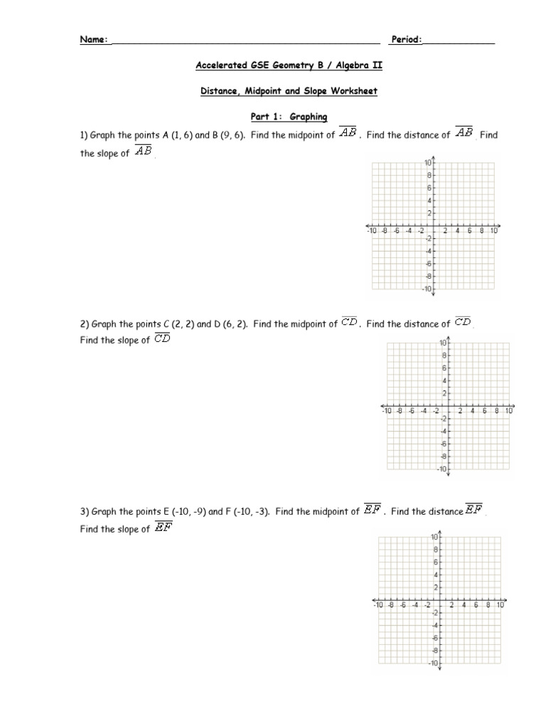Slope Distance Midpoint Practice | PDF