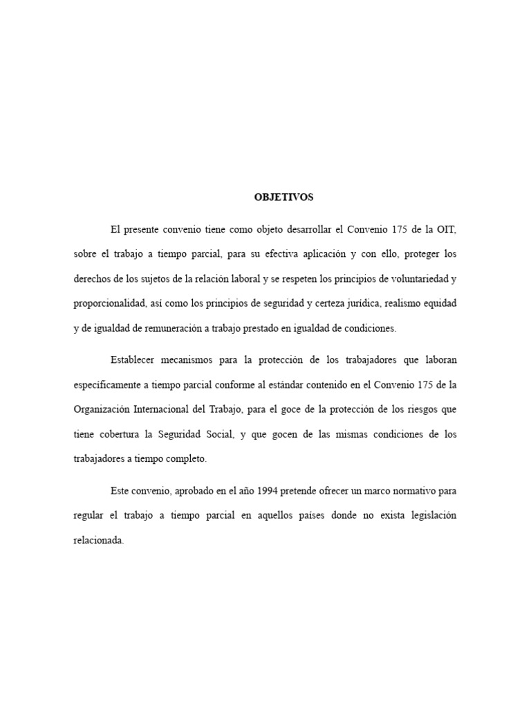 Convenio Oit Tiempo Parcial.1 | PDF