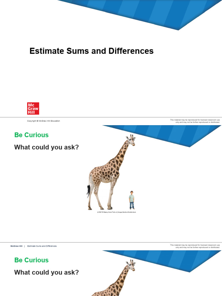 Estimate Sums and Differences | PDF