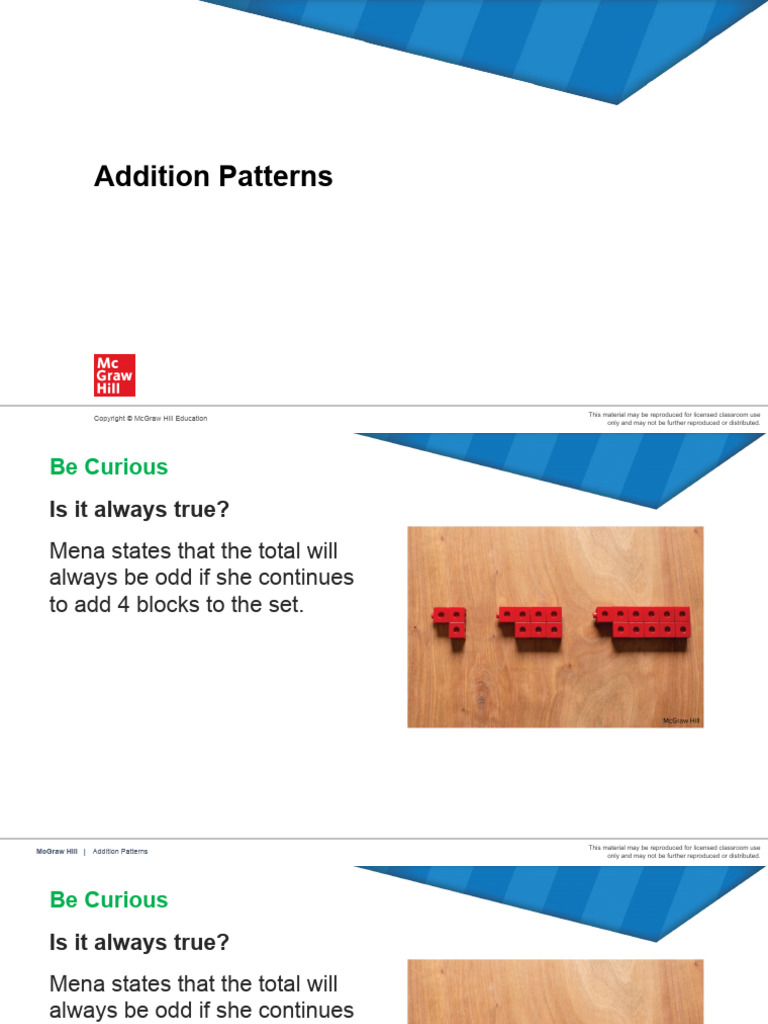 3-02 05+Editable+Lesson+Presentation Addition+Patterns | PDF