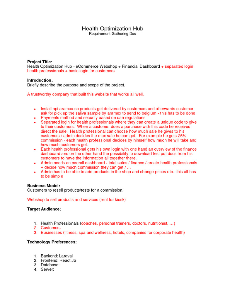 Health Optimization Hub Web | PDF