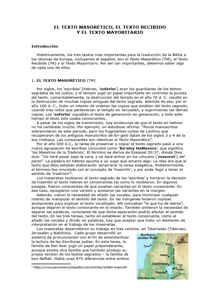 El Texto Masorético, El Texto Recibido y El Texto Mayoritario | PDF ...