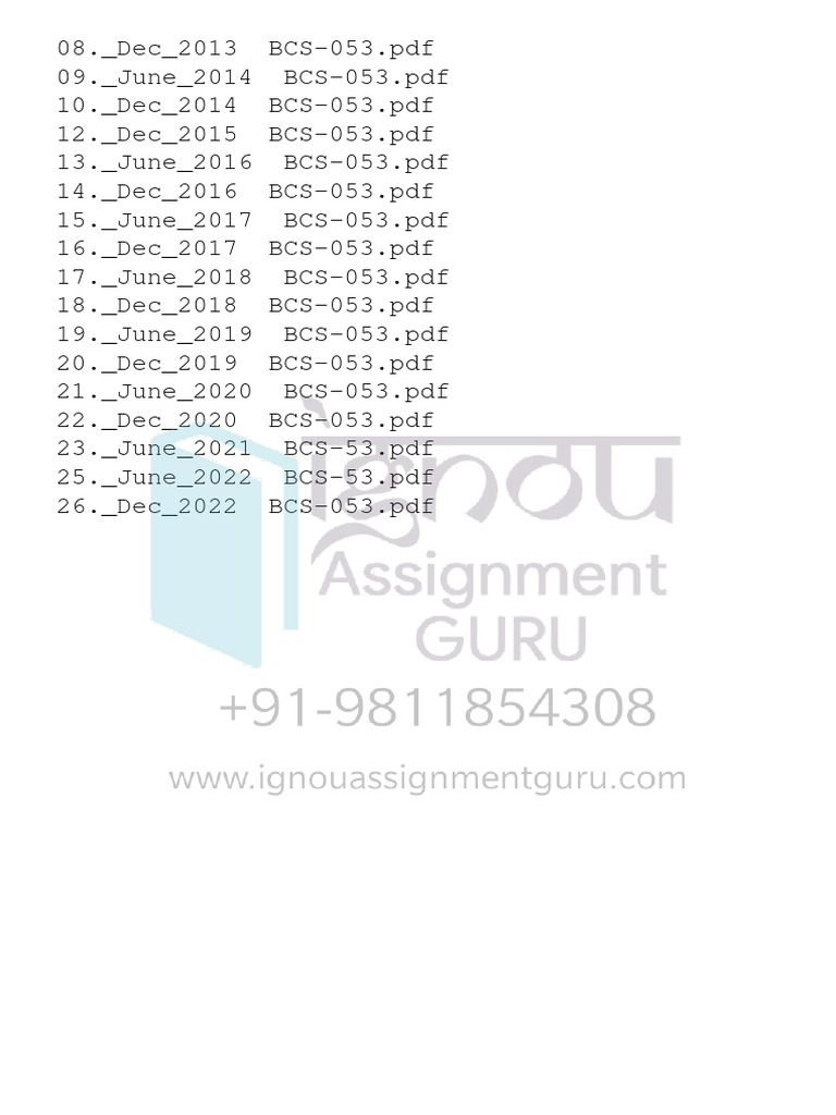 BCS-053 Web Programming Question Papers | PDF | Computers | Technology ...