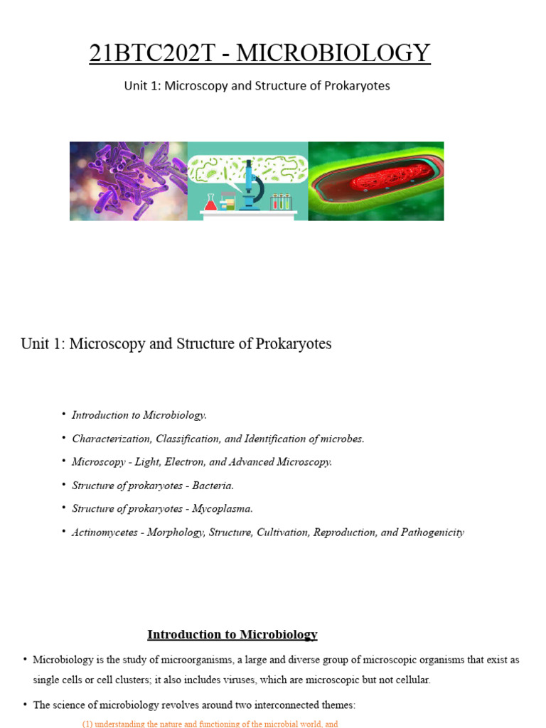 21BTC202T - Microbiology Unit 1 Part 1 | PDF | Social Science | Science ...