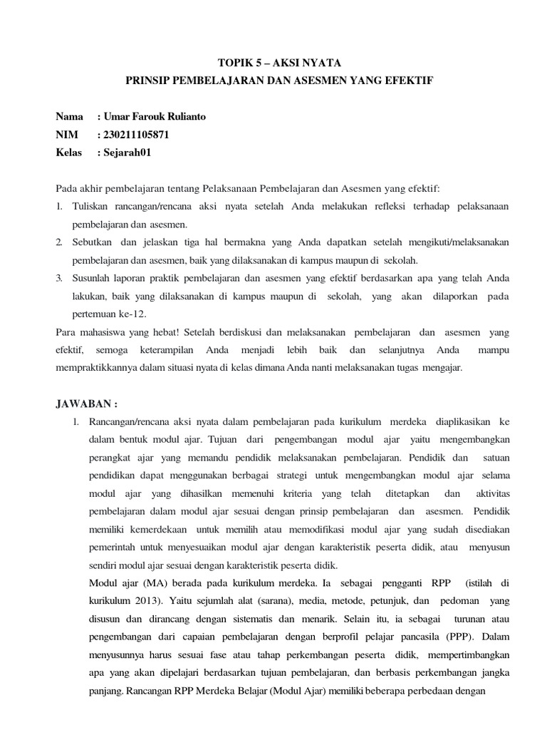 T5 - Aksi Nyata - Faruk | PDF