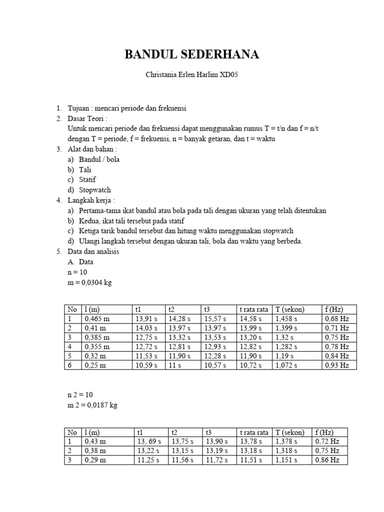 Bandul Sederhana | PDF