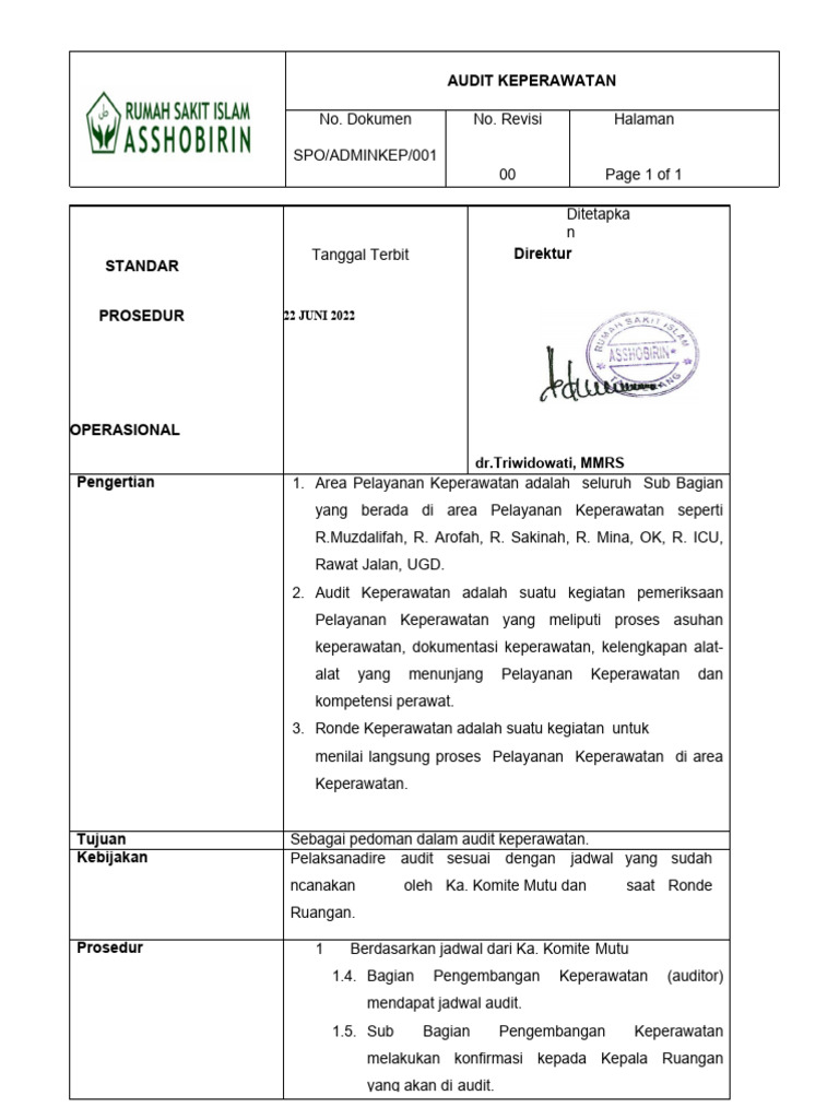 ADMINKEP. 008. AUDIT KEPERAWATAN-converted Rev | PDF