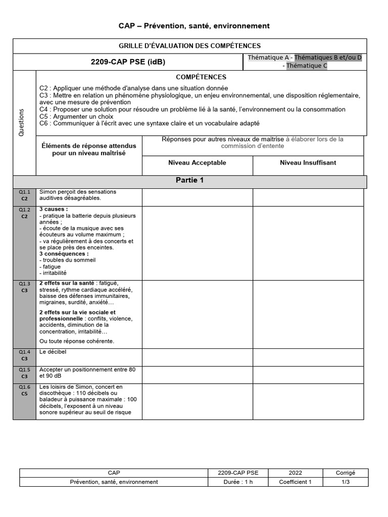 2022 Corrigé Sujet 2 | PDF
