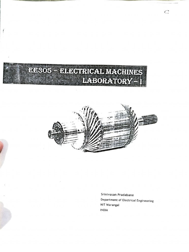 Electric Machines Lab-1 Manual | PDF
