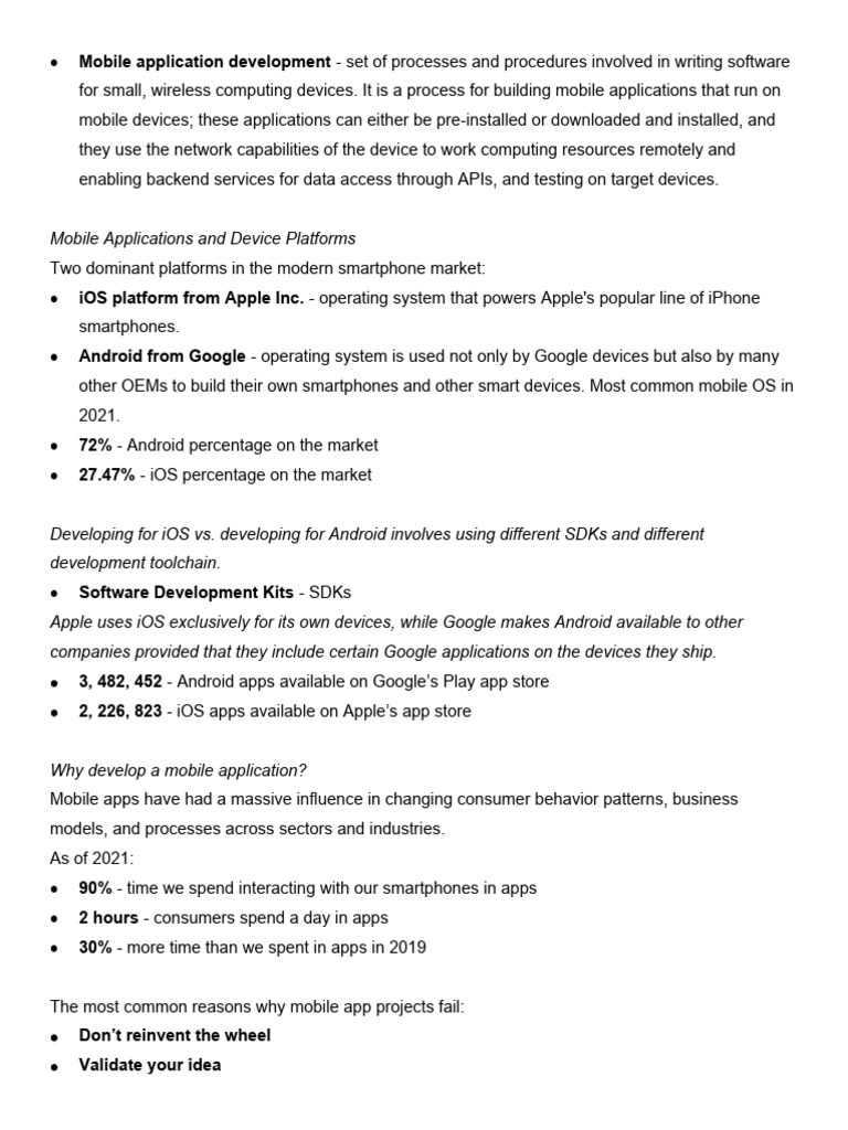 Mobile App Development Guide 2021 | PDF | Computers | Technology ...