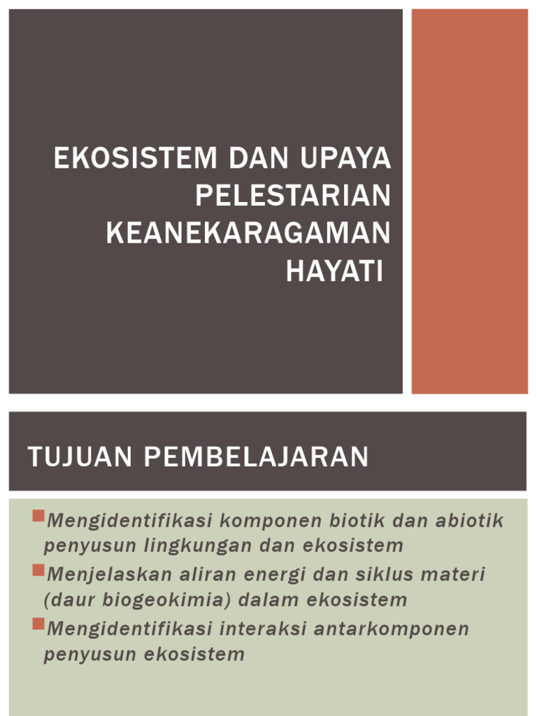 Ekosistem Dan Upaya Pelestarian Keanekaragaman Hayati | PDF