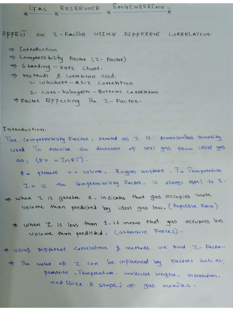 Compressibility Factor Calculation Pdf
