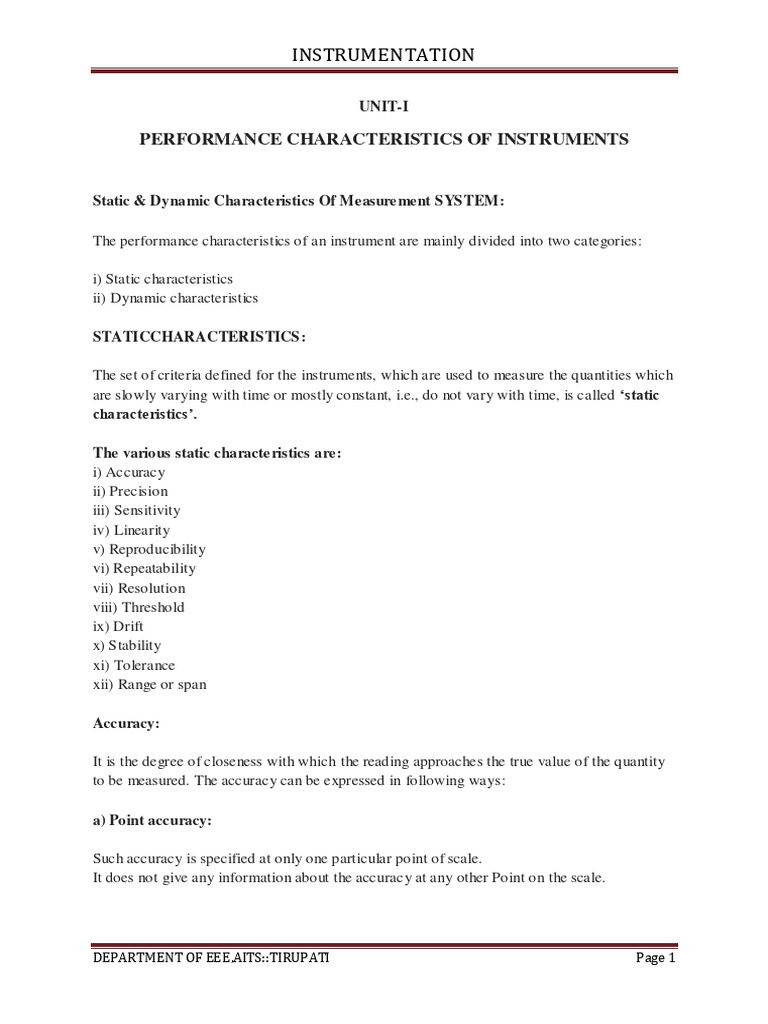 Instrumentation Lecture Notes | PDF | Teaching Methods & Materials ...