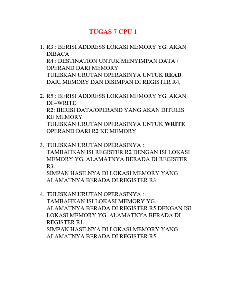 Tugas 7 Aok Cpu Ke 1 | PDF | Komputer