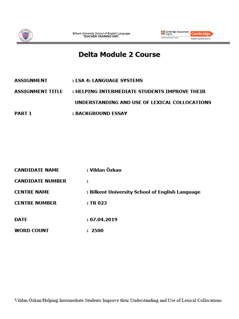 Delta Module 2 Course ASSIGNMENT LSA 4 L | PDF | Language Arts & Discipline