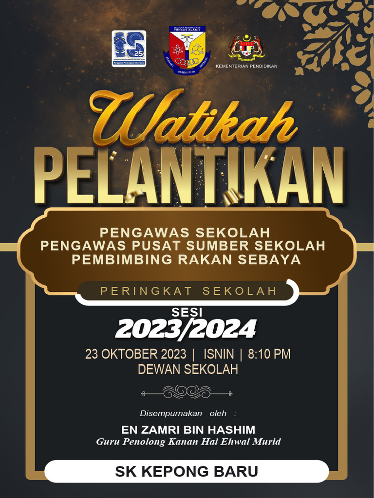 Buku Program Majlis Watikah Pelantikan Pemimpin Muda 20232024 | PDF