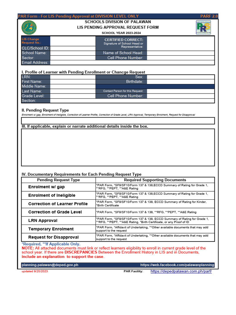 PAR-Form-2 0-09 20 2023 | PDF