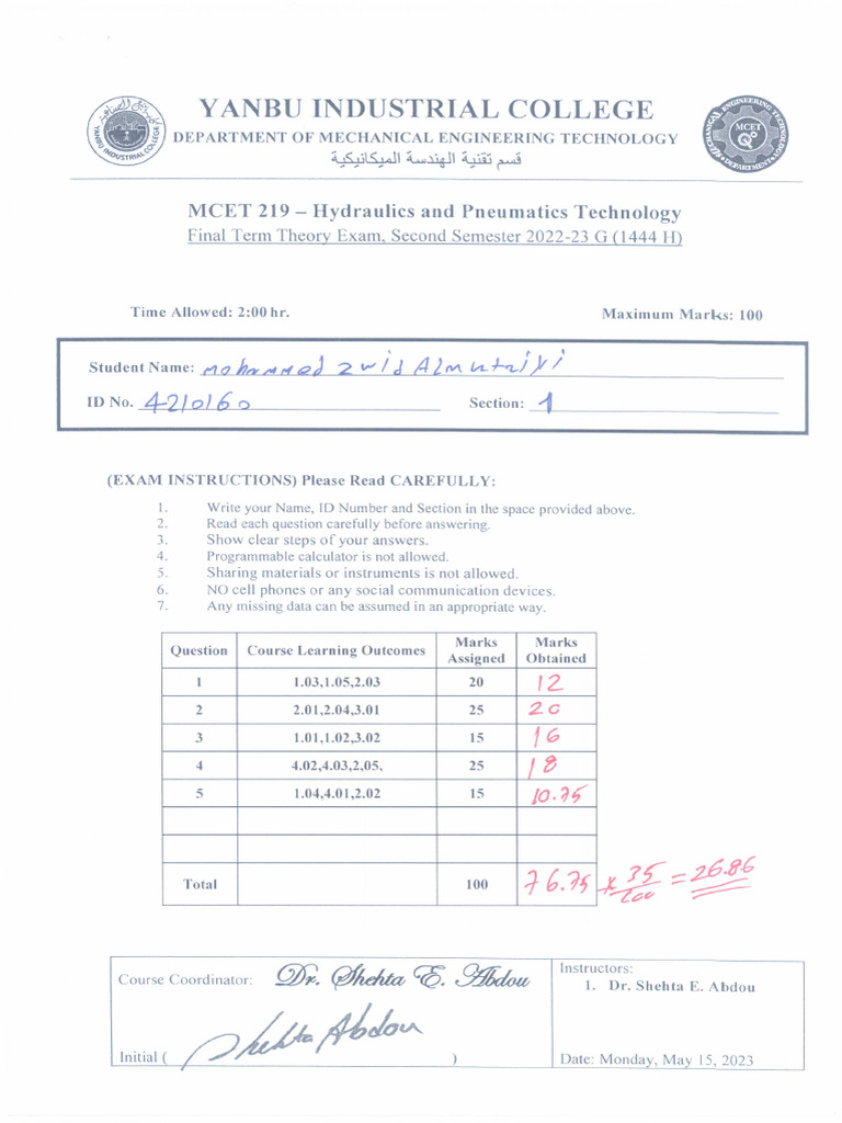 MCET 219 - Student - Sample-1 | PDF