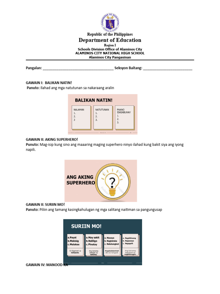 Activity Sheets EPIKO | PDF