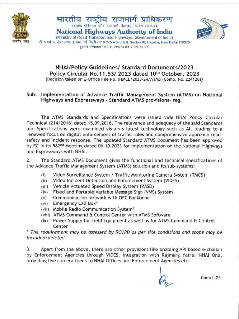 NHAI Circular 11.53 | PDF