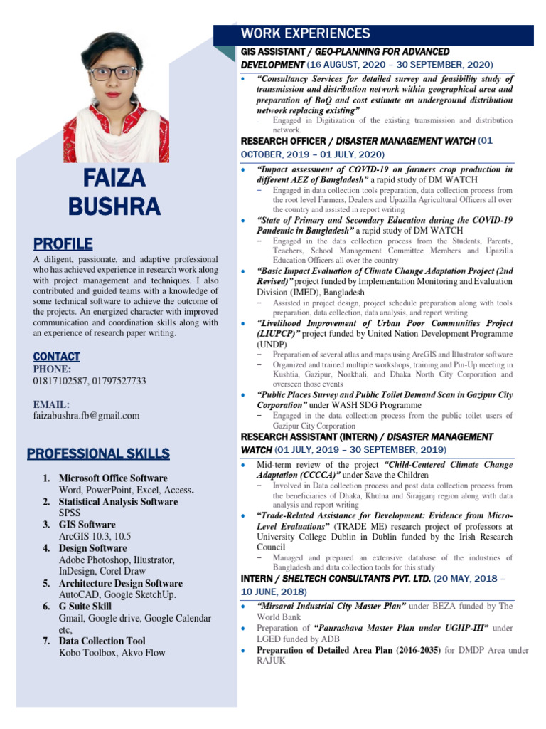 Faiza Bushra CV | PDF