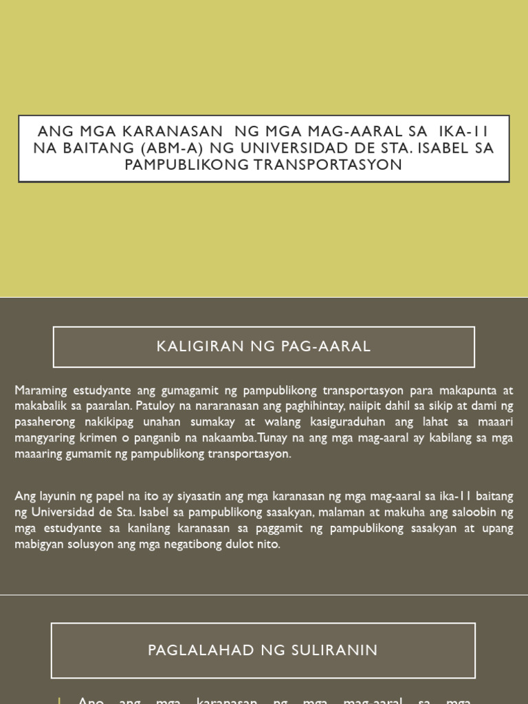 Ang Mga Karanasan NG Mga Mag Aaral Sa Ika 11 2 | PDF