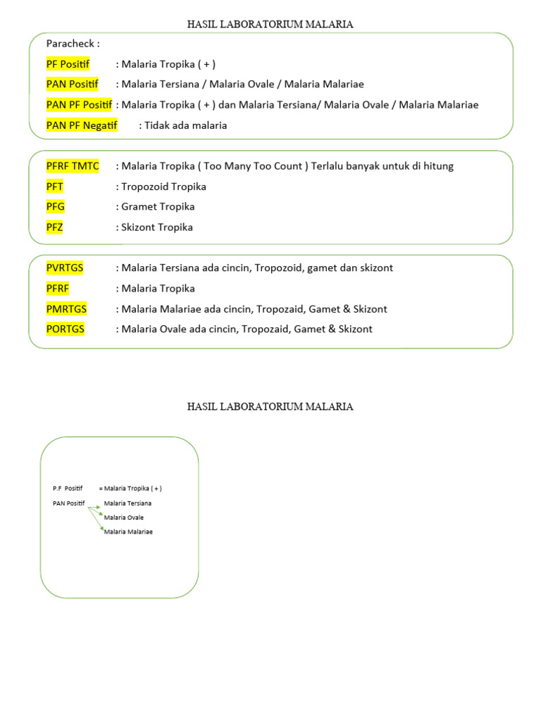Hasil Laboratorium Malaria | PDF