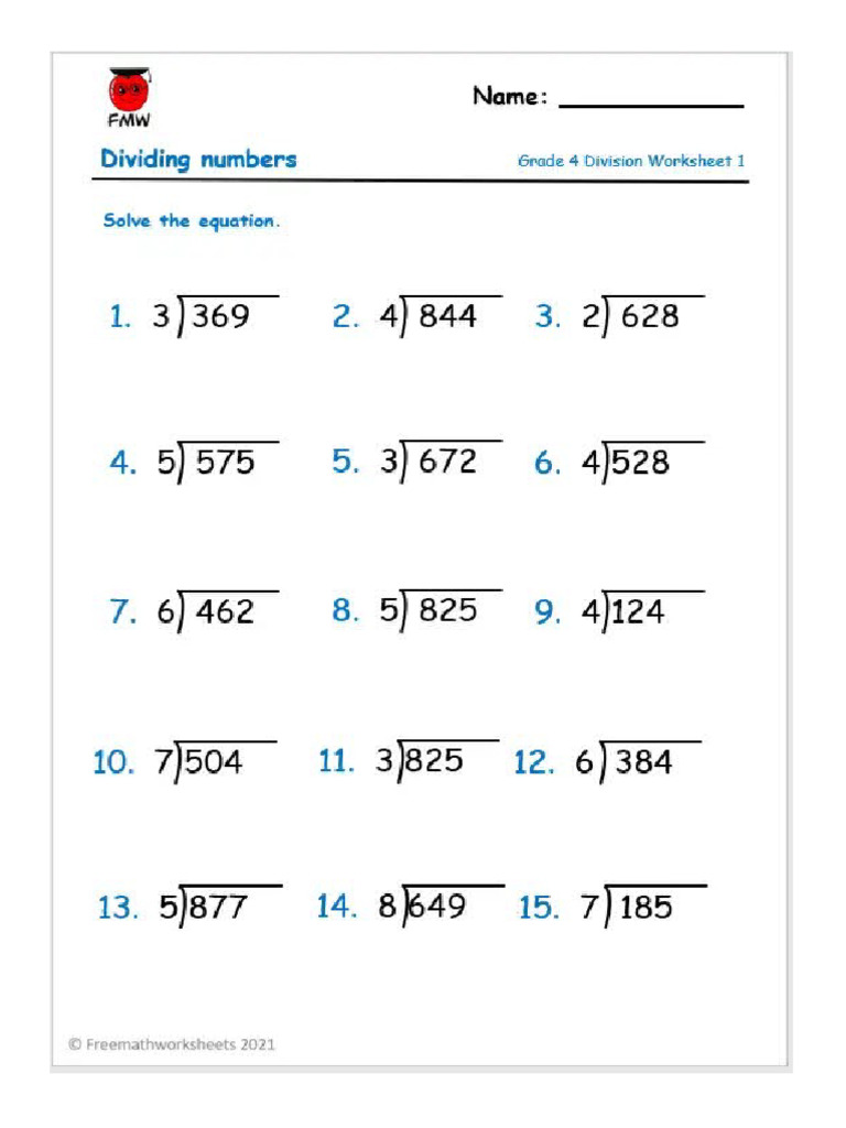 Division Activity Sheet | PDF