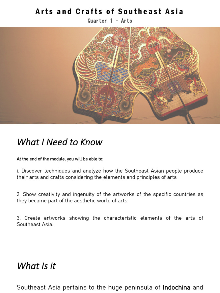 Southeast Asian Arts & Crafts Guide | PDF | Art
