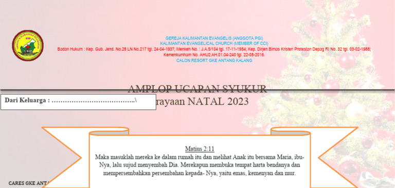 Amplop Persembahan Natal Gereja | PDF