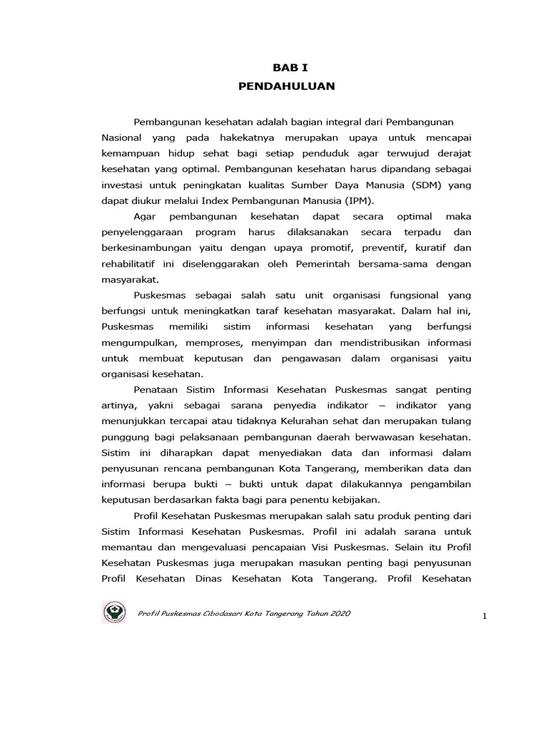 Isi Profil PKM 2020 | PDF