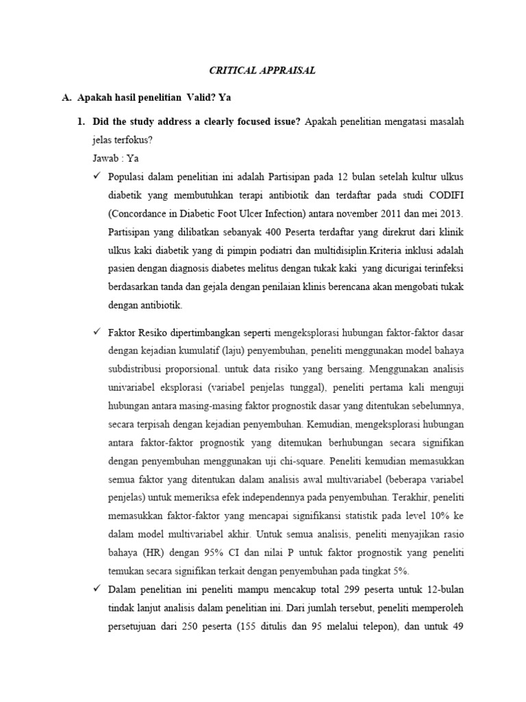 Tugas Critical Appraisal | PDF