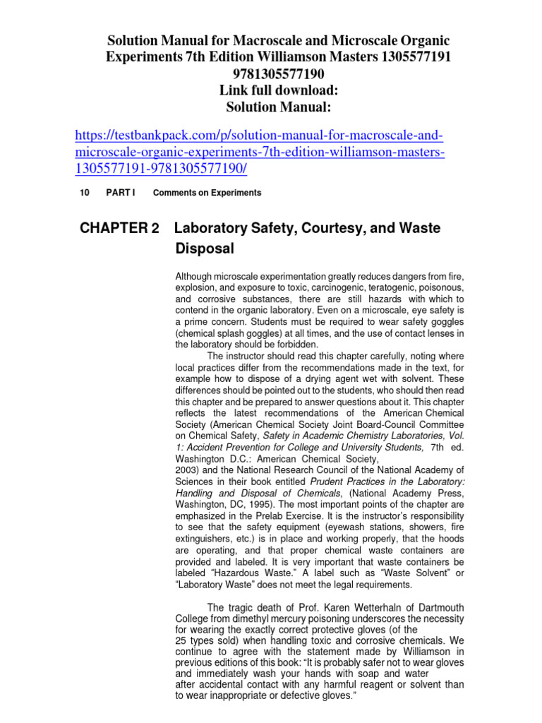 Solution Manual For Macroscale and Microscale Organic Experiments 7th ...