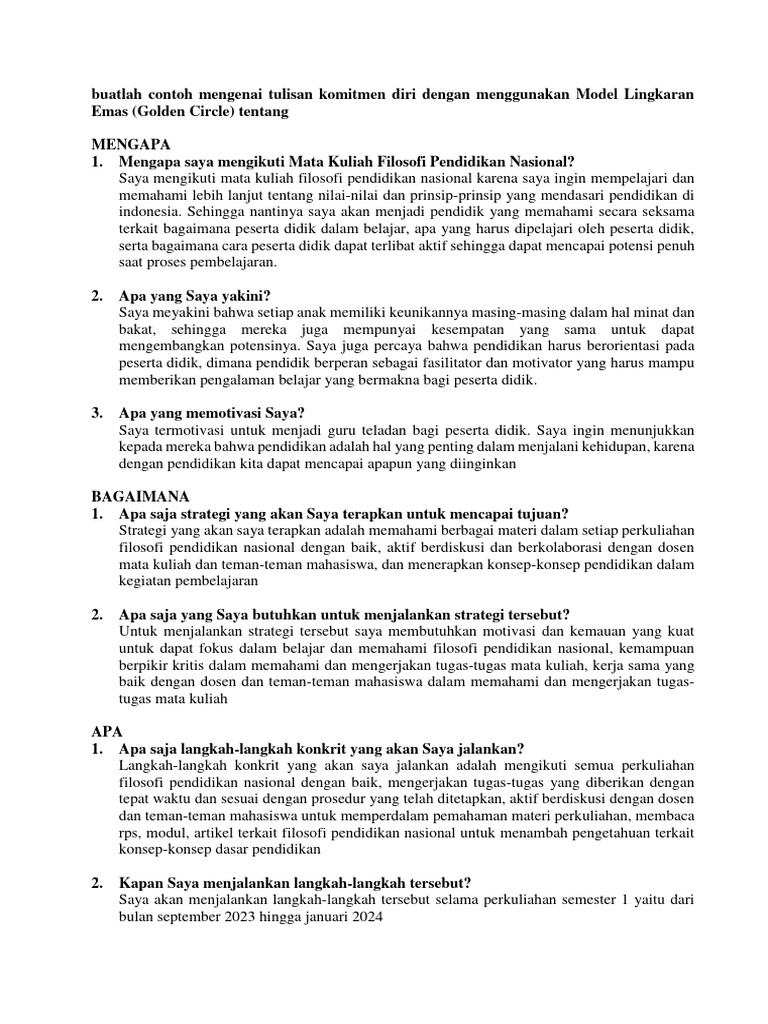 Tugas 3 (Komitmen Diri) | PDF