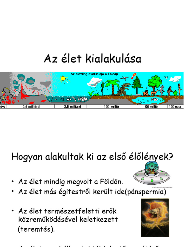 Az Élet Kialakulása - Termtud | PDF
