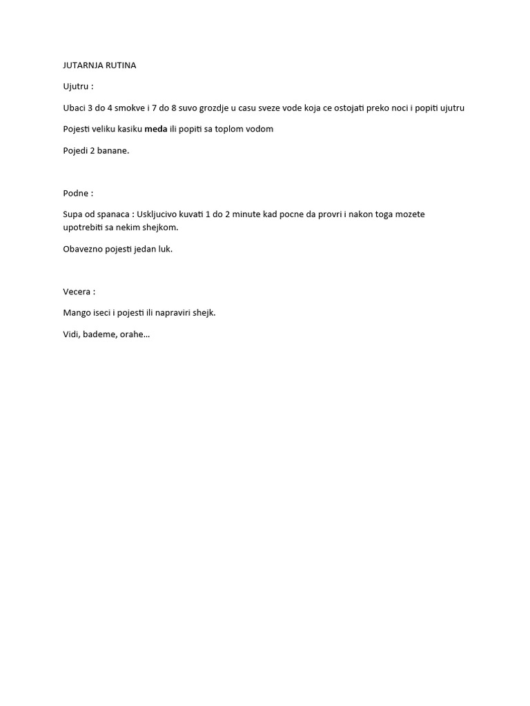 Jutarnja Rutina | PDF