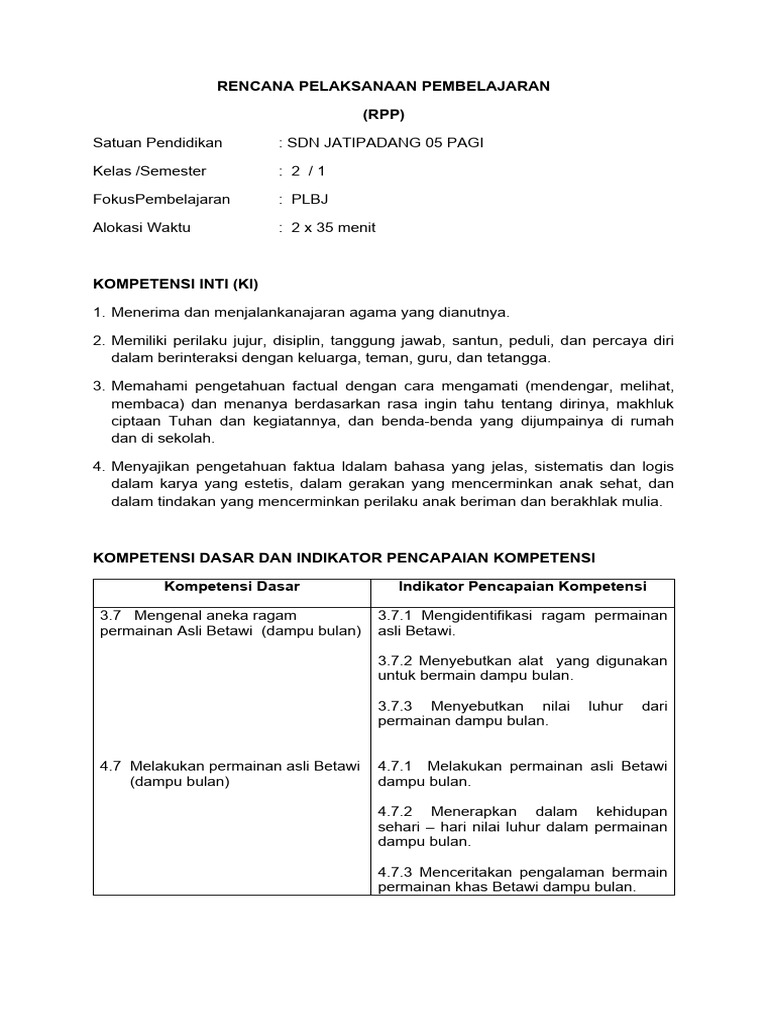 RPP Bab 7 Dampu Bulan | PDF