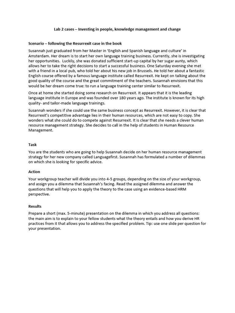 FINAL Cases Lab 2 - English | PDF | Career & Growth