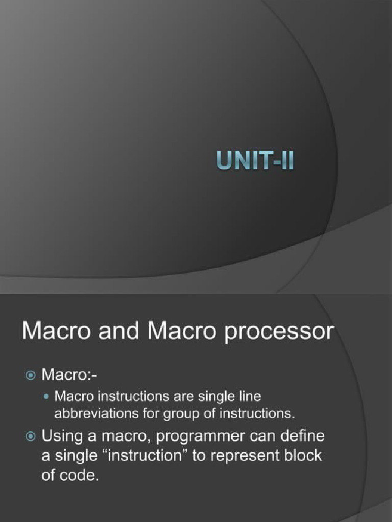 Unit 2 Macroprocessor | PDF