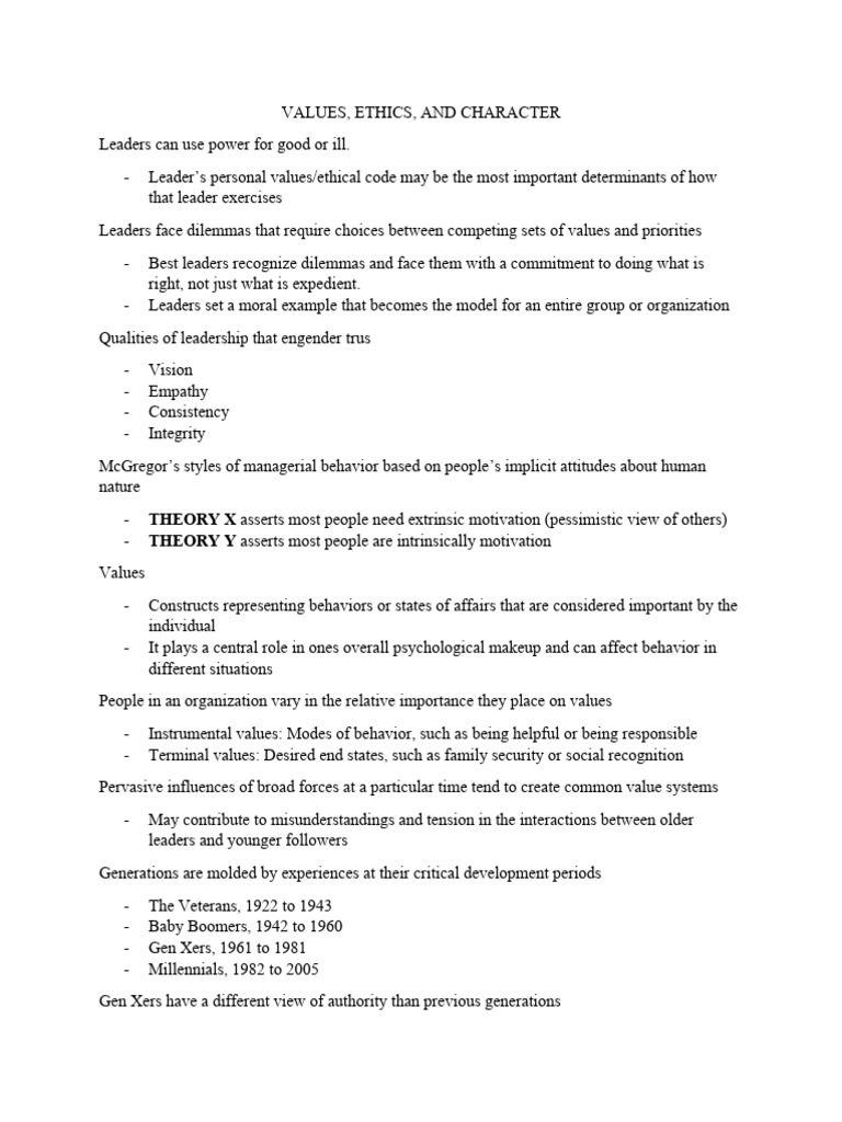 Chapter 4 - Values and Ethics | PDF