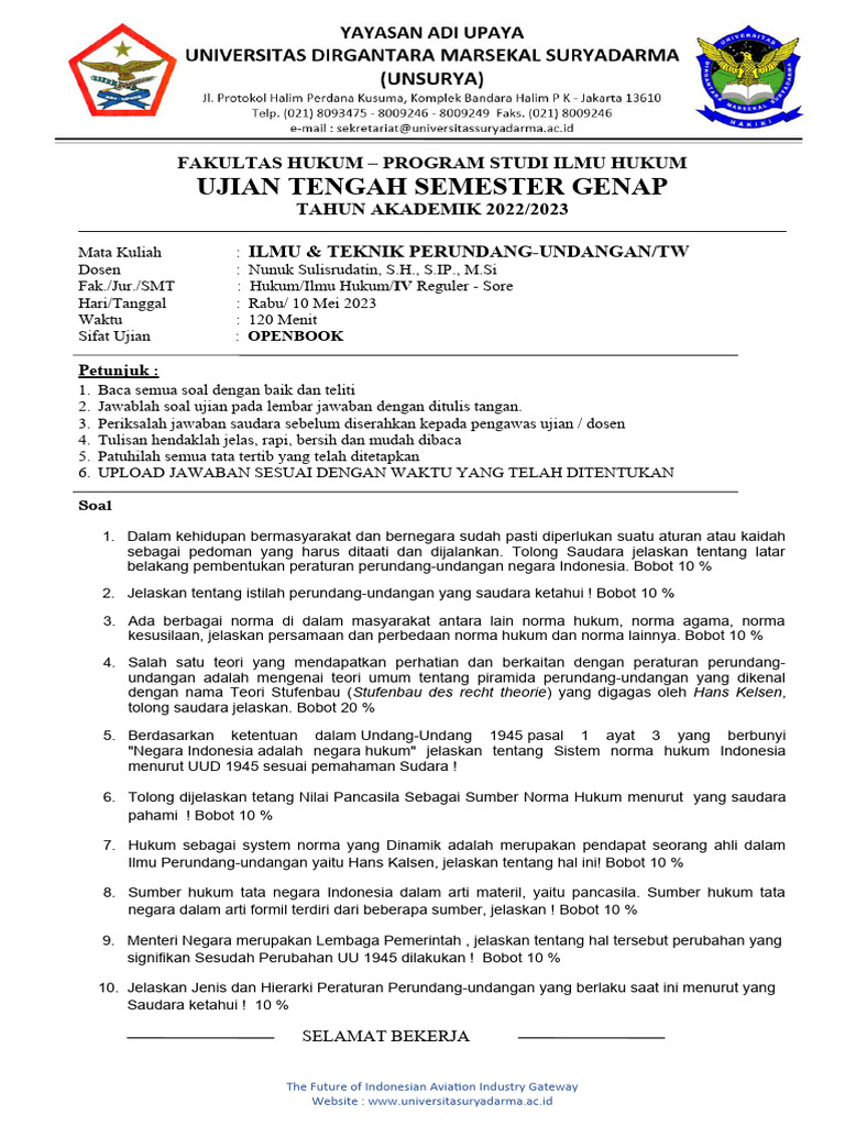 Uts Ilper Genap 2023 Klas TW | PDF