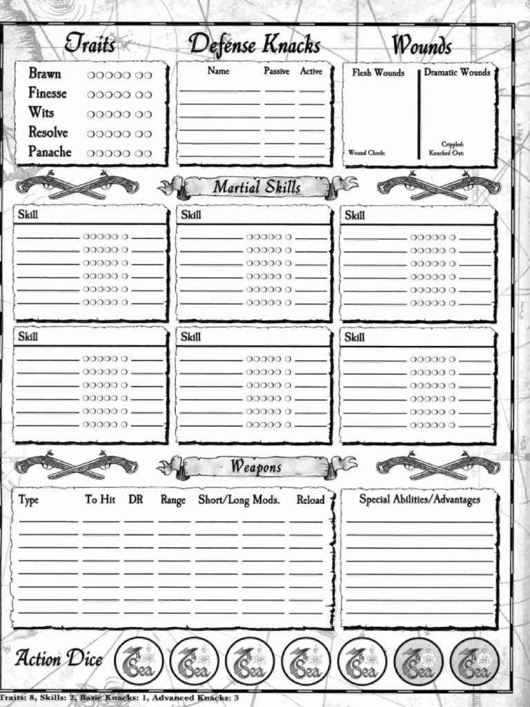 7th Sea - Character Sheet | PDF