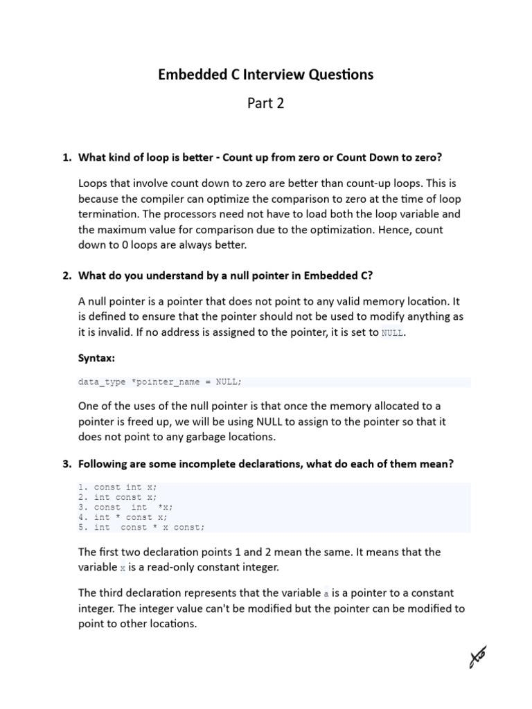 Embedded C Interview Question | PDF