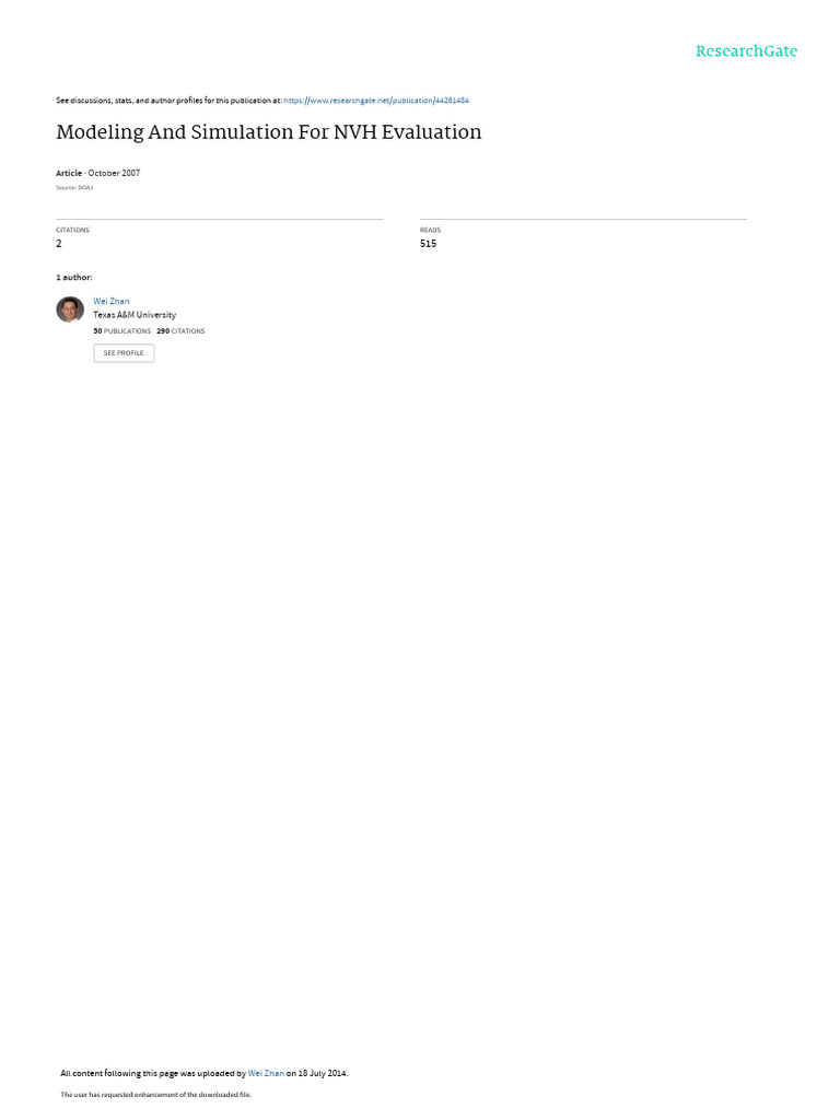 NVH Modelling | PDF | Technology & Engineering